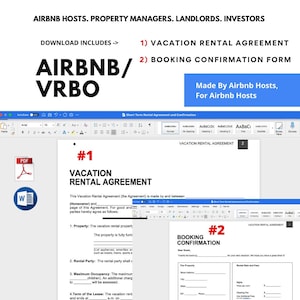 Airbnb + VRBO Rental Agreement | Booking Confirmation Form | Vacation ...