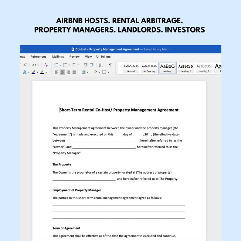 Airbnb Co-host, Virtual Assistant, Property Management Contract - Etsy
