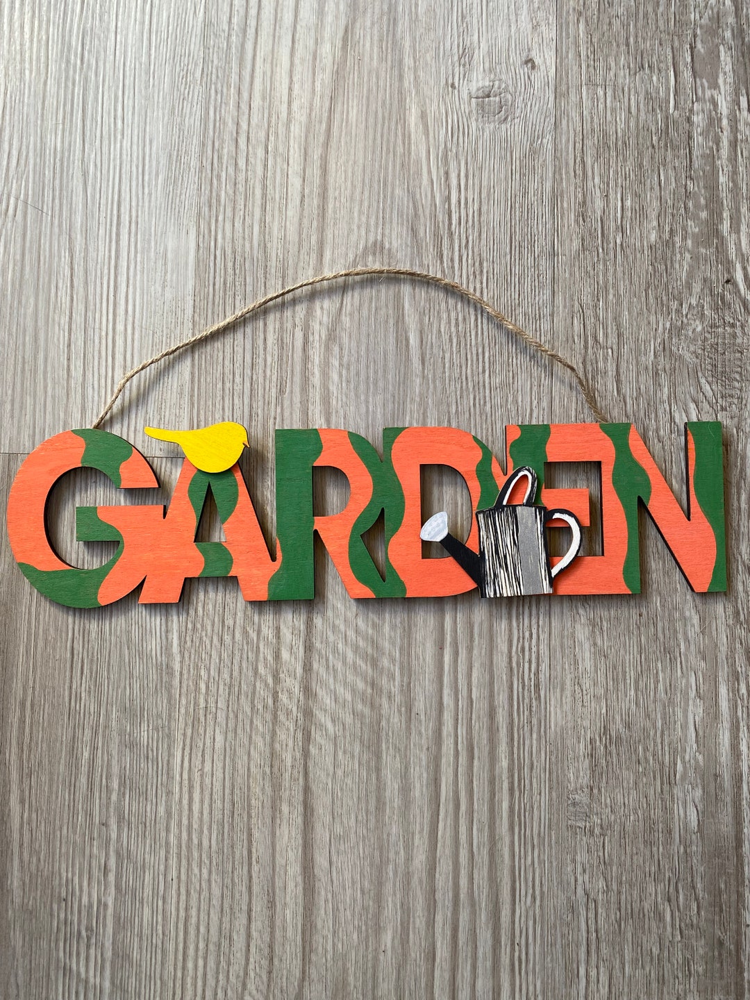 Láser Cut Hand Painted Garden Sign - Etsy