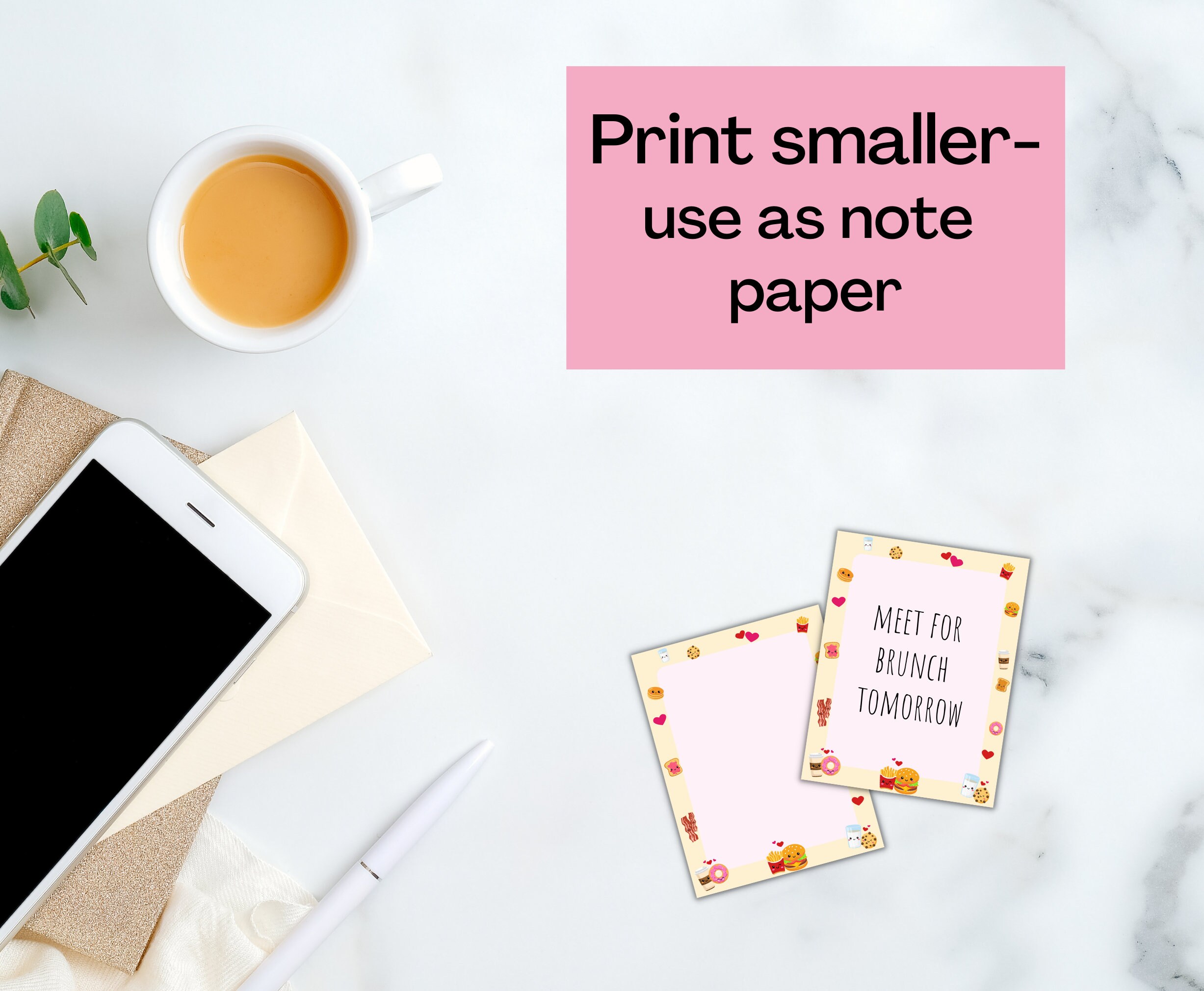 Printable Stationery Set US Letter Size PDF, Instant Download ...