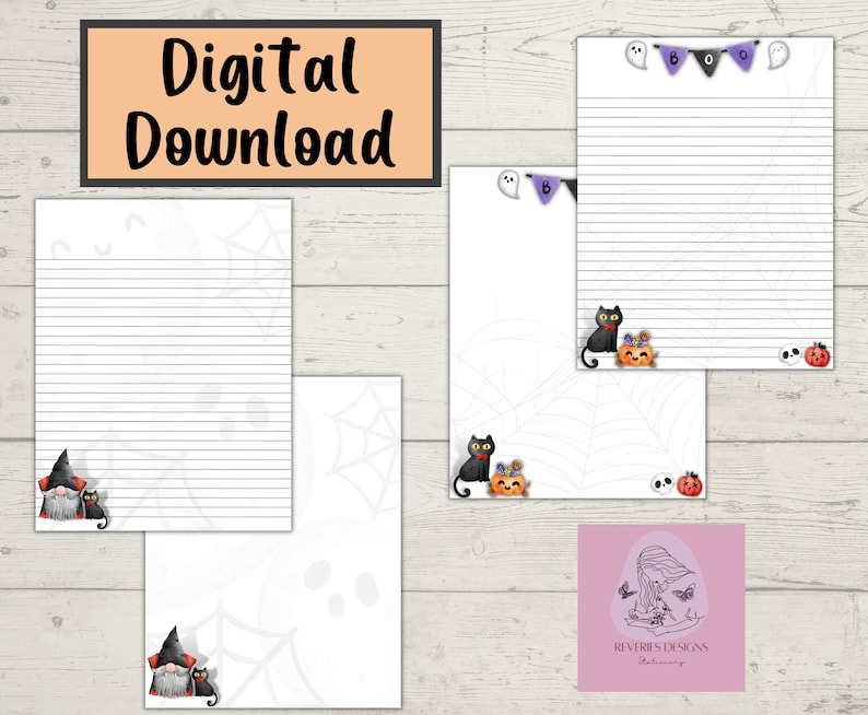 Printable Stationery Set US Letter Size PDF, Instant Download ...