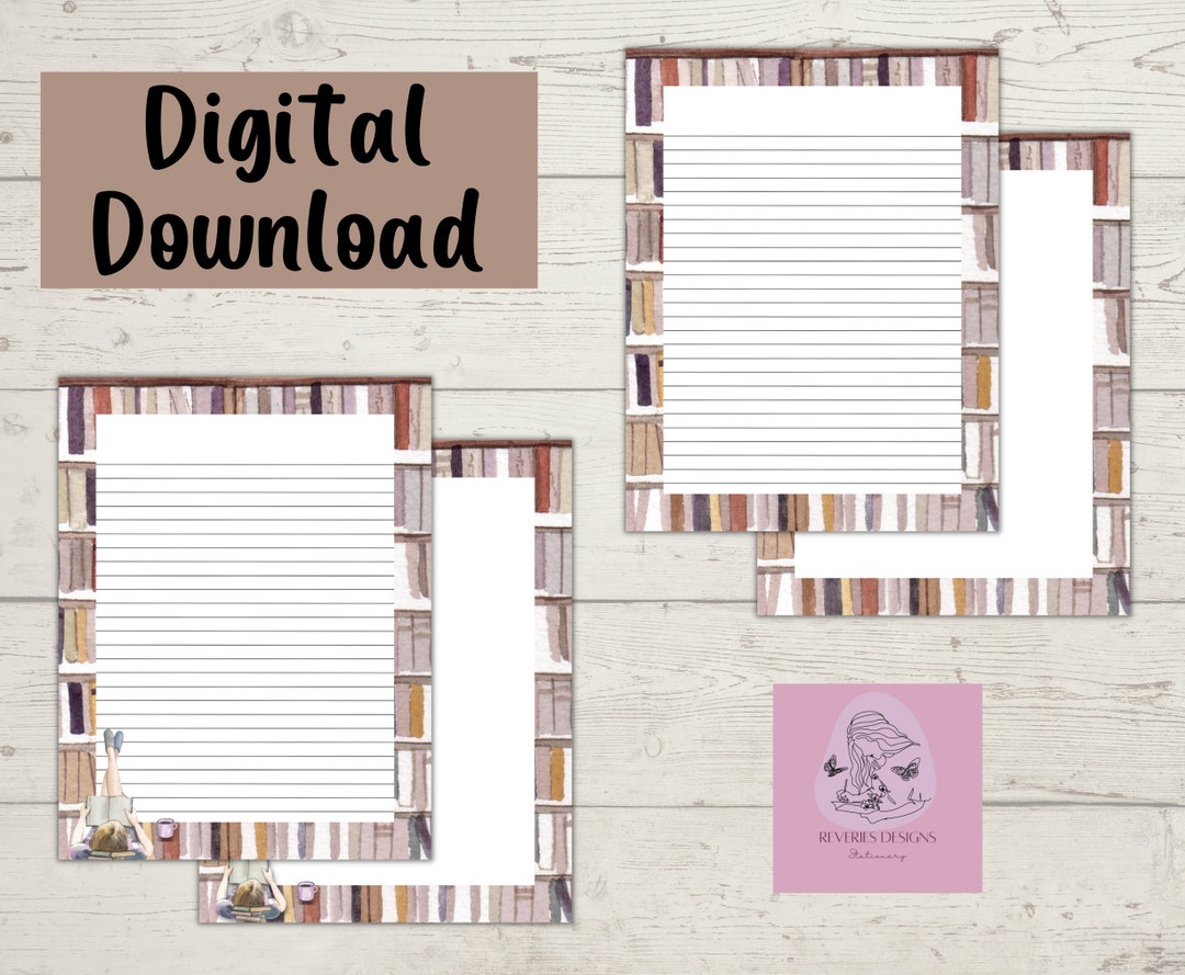 Printable Stationery Set US Letter Size PDF, Instant Download ...