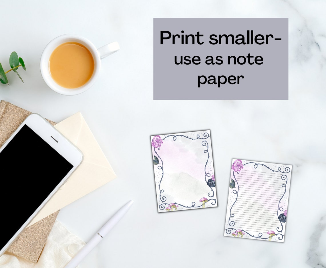 Printable Stationery Set US Letter Size PDF, Instant Download ...