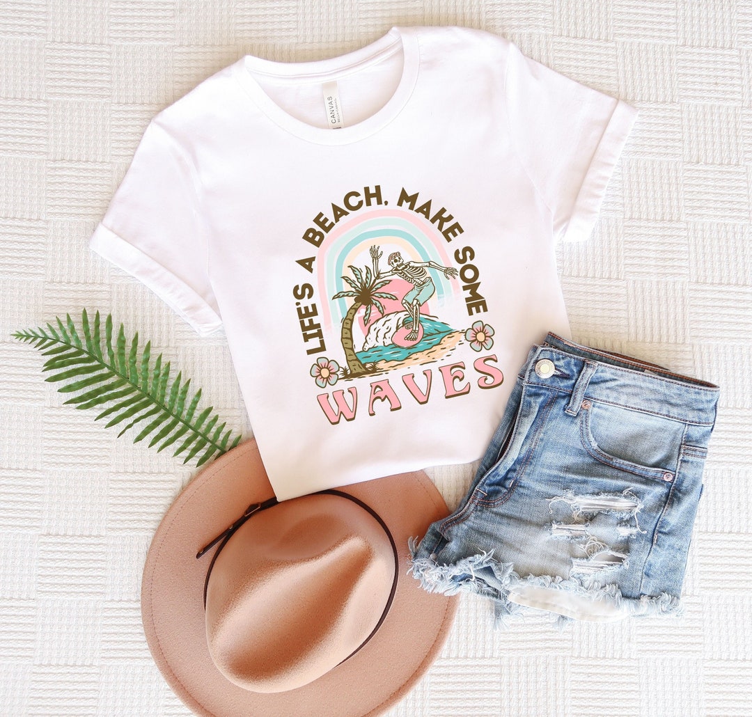 Life is a Beach Shirt, Life is a Beach Enjoy the Waves Shirt, Summer T ...