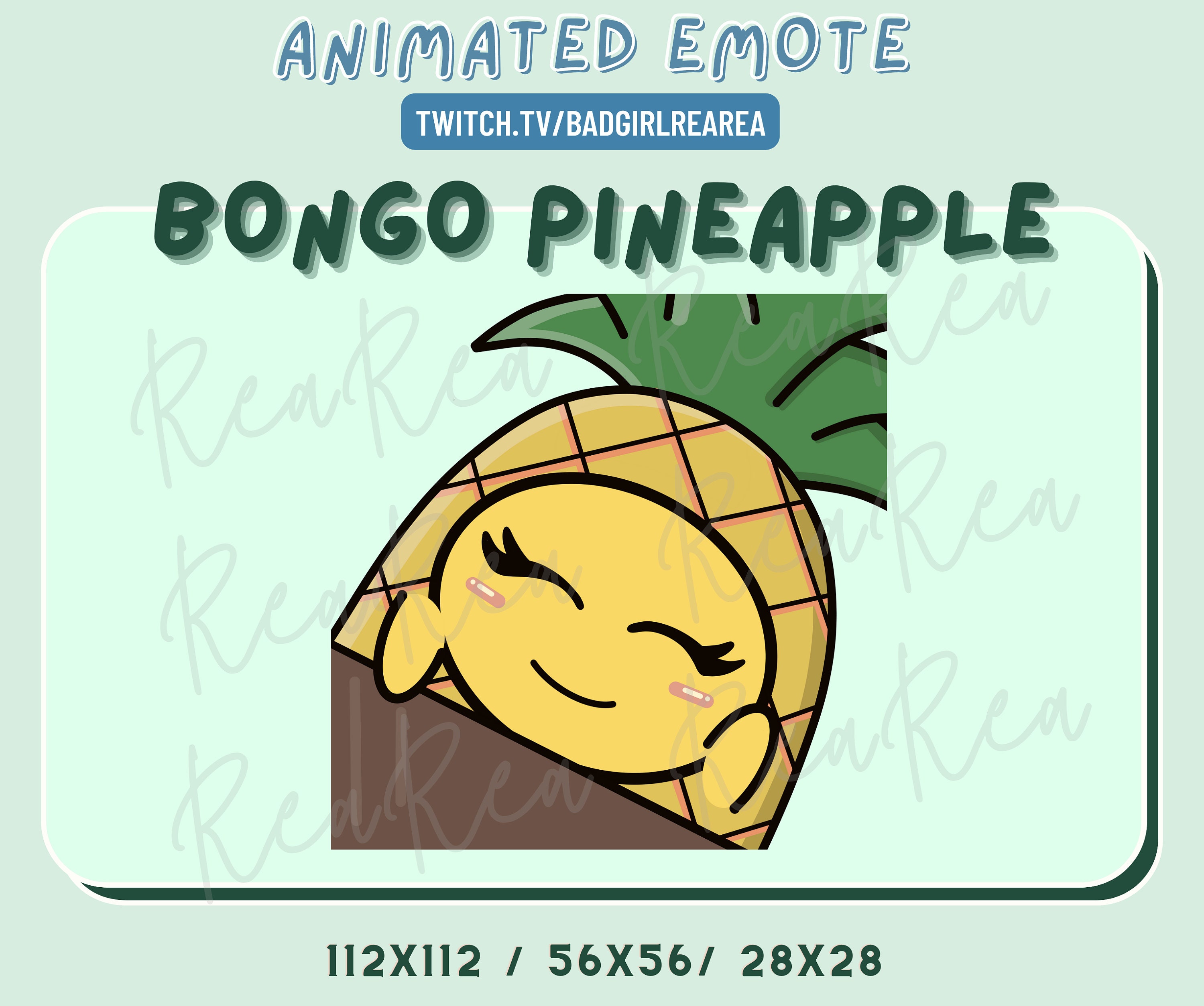 Cute ANIMATED Bongo Pineapple Fruit Emotes | Twitch, Discord, Youtube ...