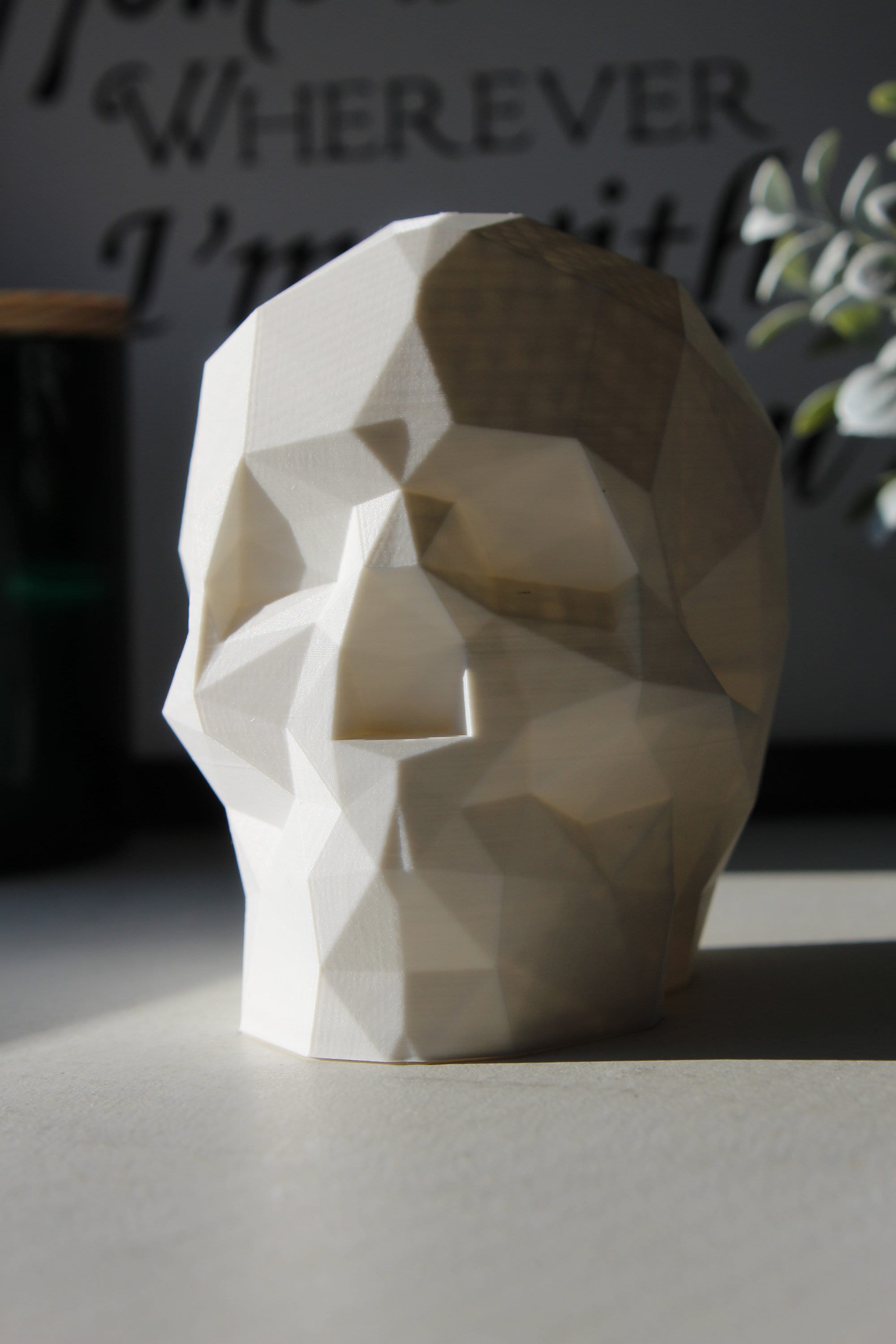 Low Poly Skull 3D Printed Sculpture Art - Etsy