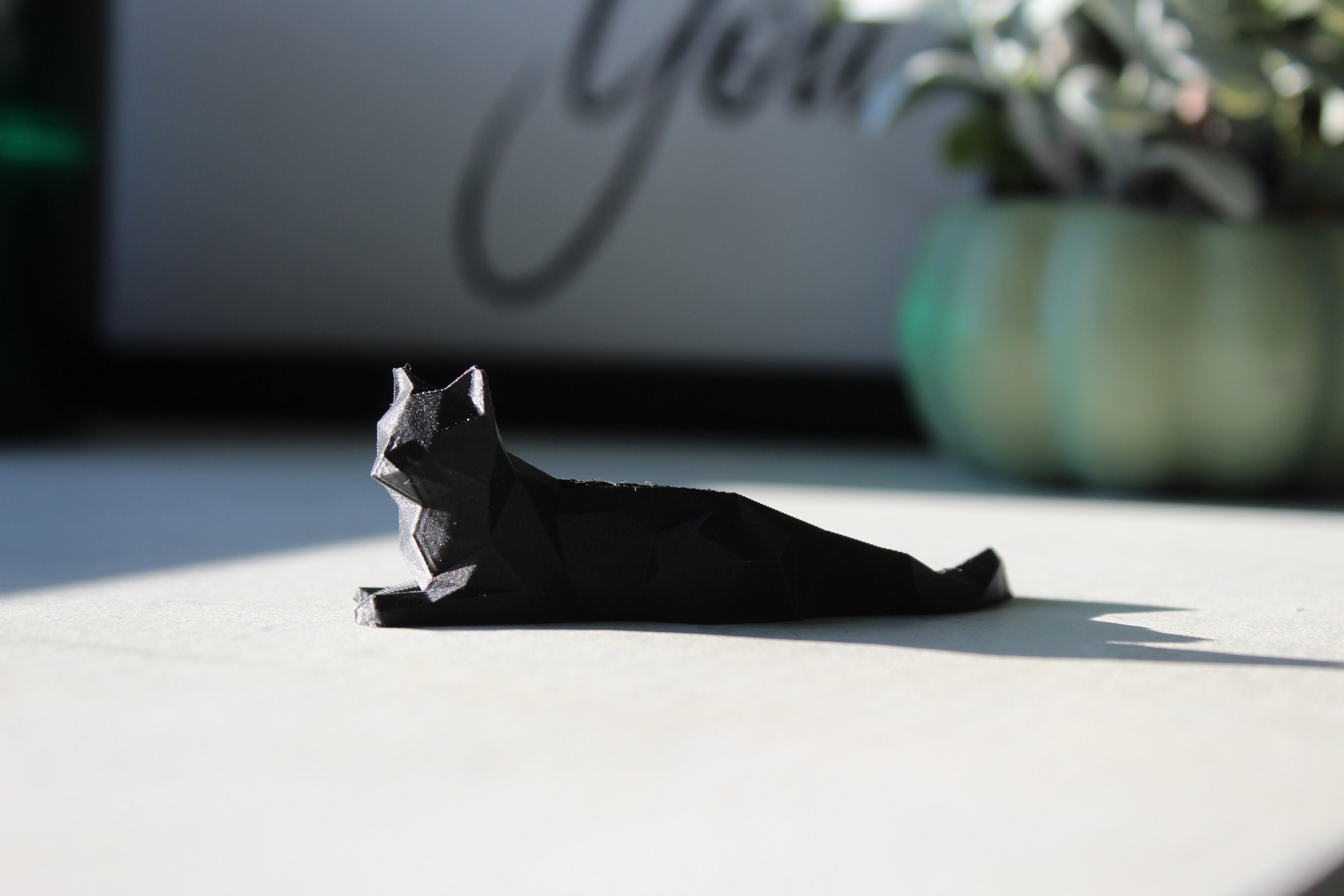 Low Poly Cat 3D Printed Sculpture Art - Etsy