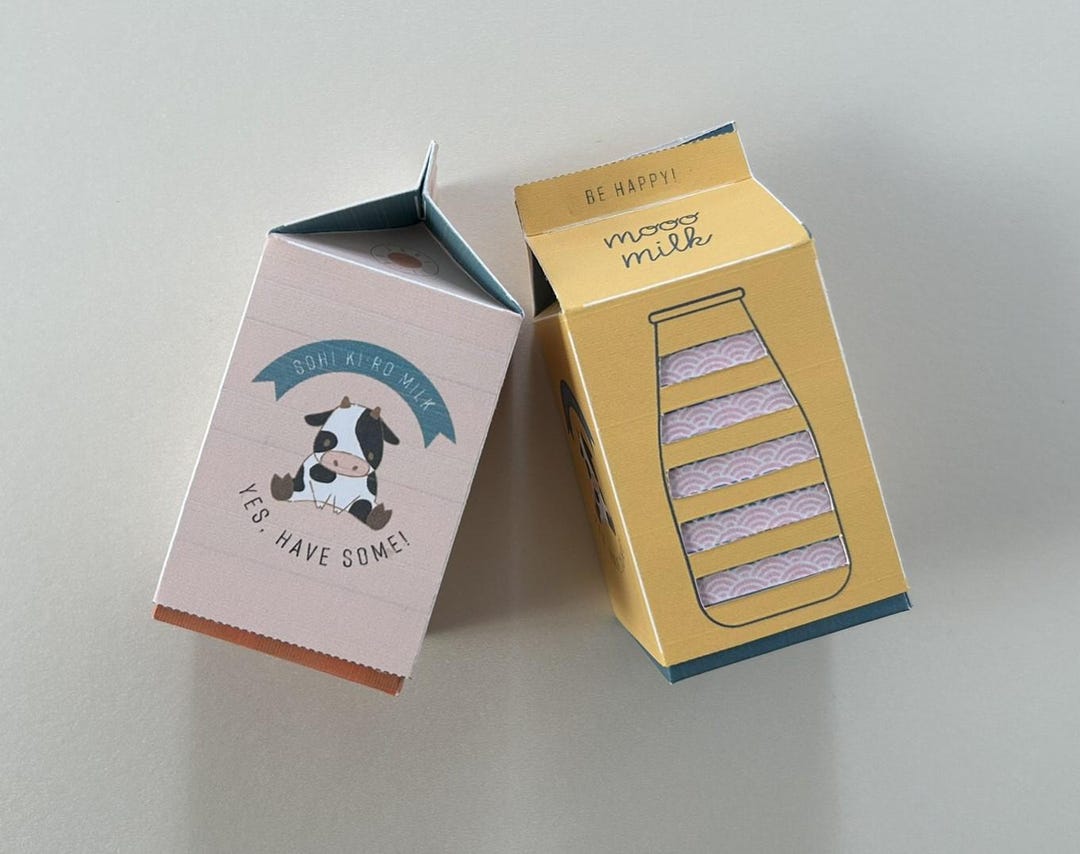 Milk Carton Gift Box Template | Sliding Message, 2 Designs (printable ...
