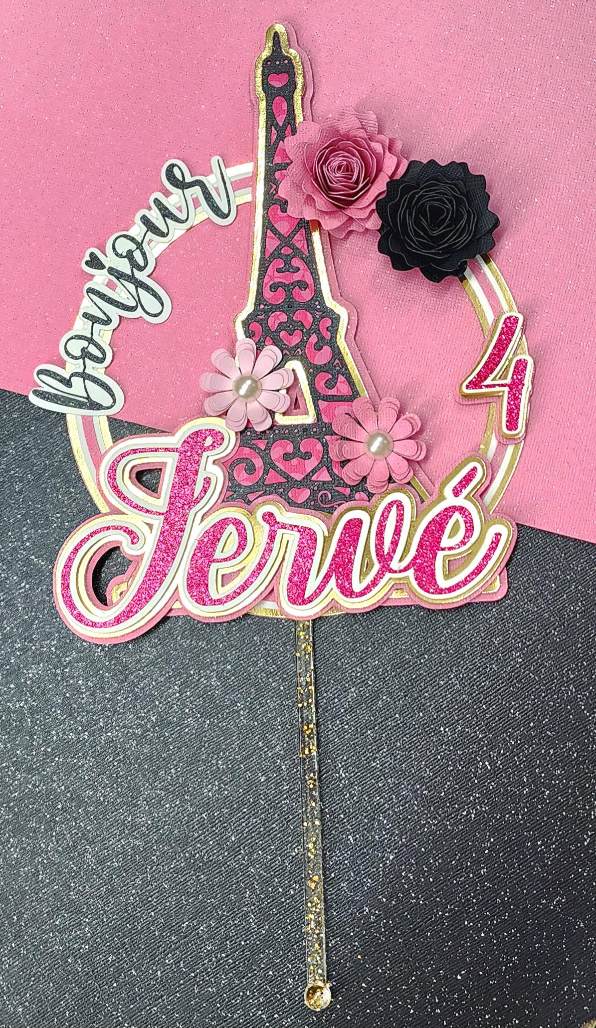 Paris Theme Cake Topper - Etsy