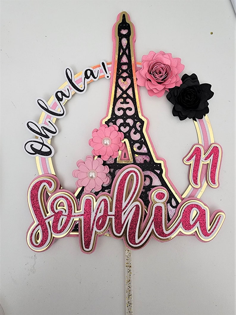 Paris Theme Cake Topper - Etsy