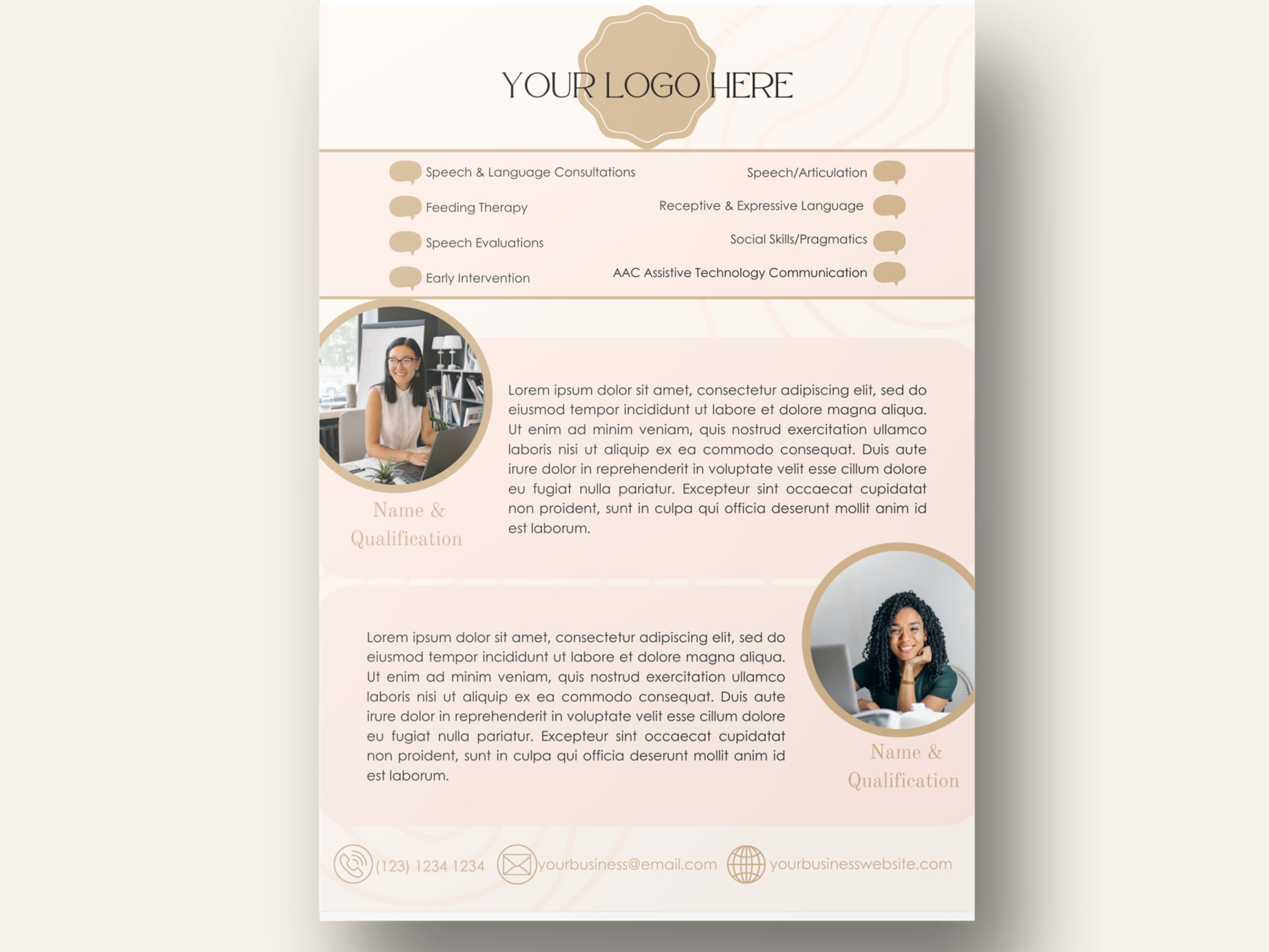 Small Therapy Business Flyer Speech Pathology Fully Editable Canva ...