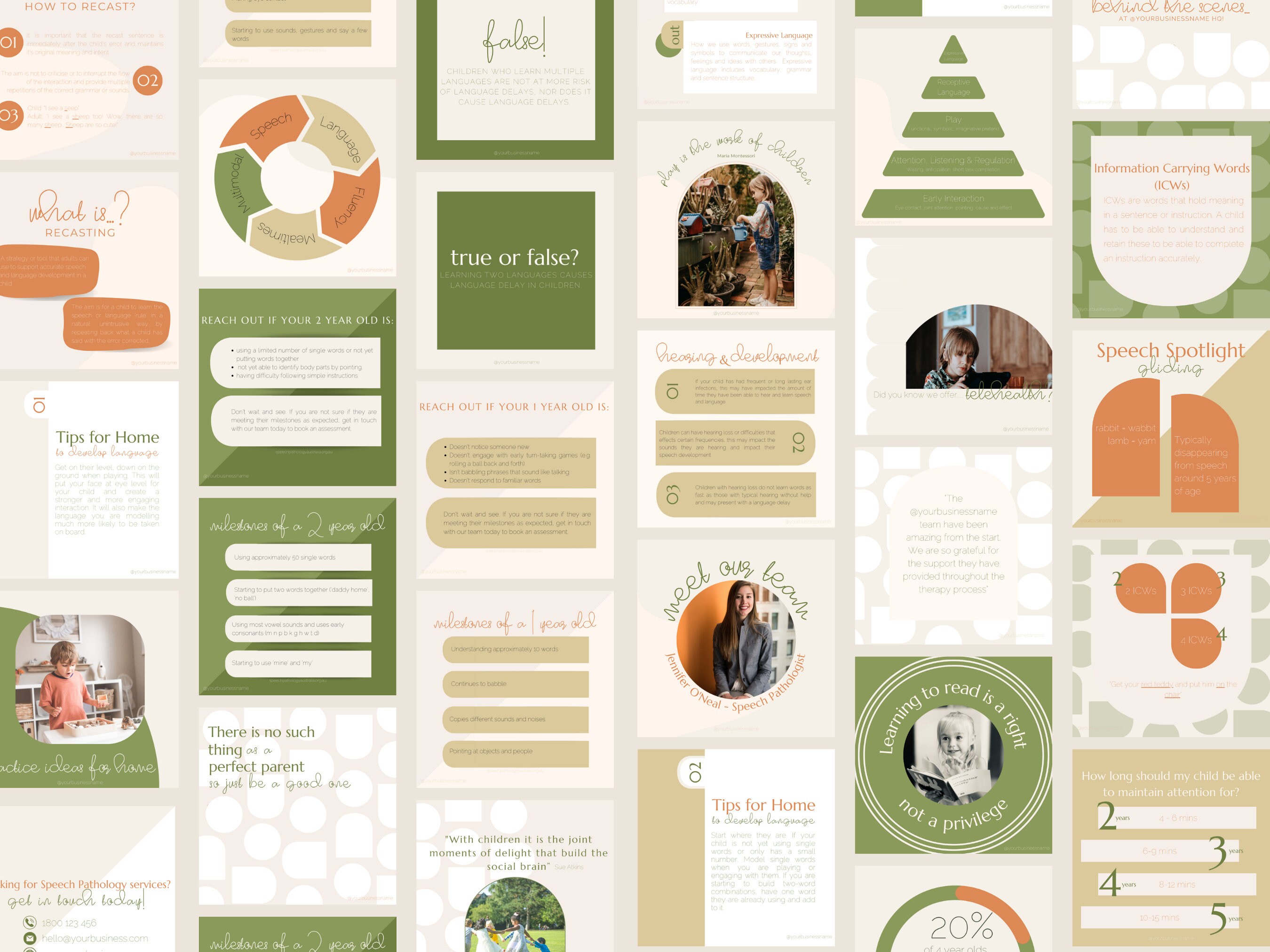 SLP Instagram Template: Allied Health Social Media (canva Editable ...