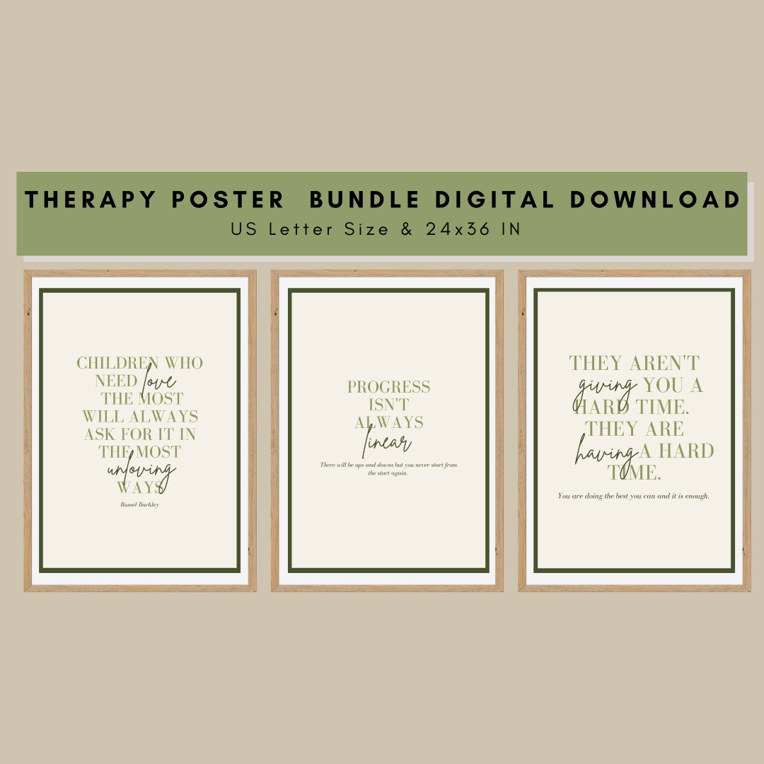 Digital Therapy Room Poster Bundle Clinic Space Décor Parent Children ...