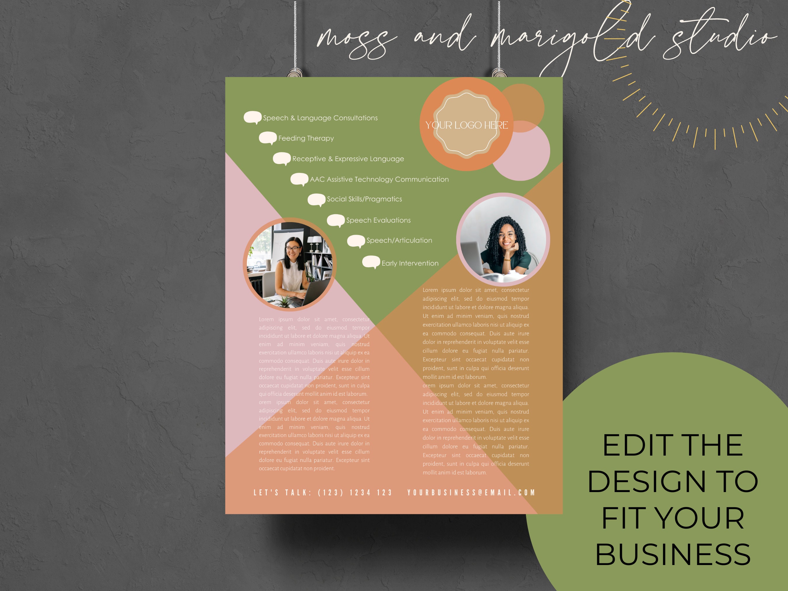 Therapy Business Flyer: Editable Speech Pathology Template (canva) - Etsy