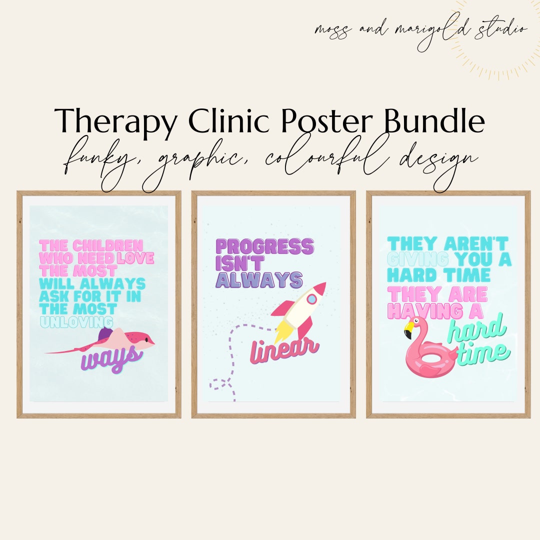 Digital Therapy Room Poster Bundle Clinic Space Décor Parents Children ...