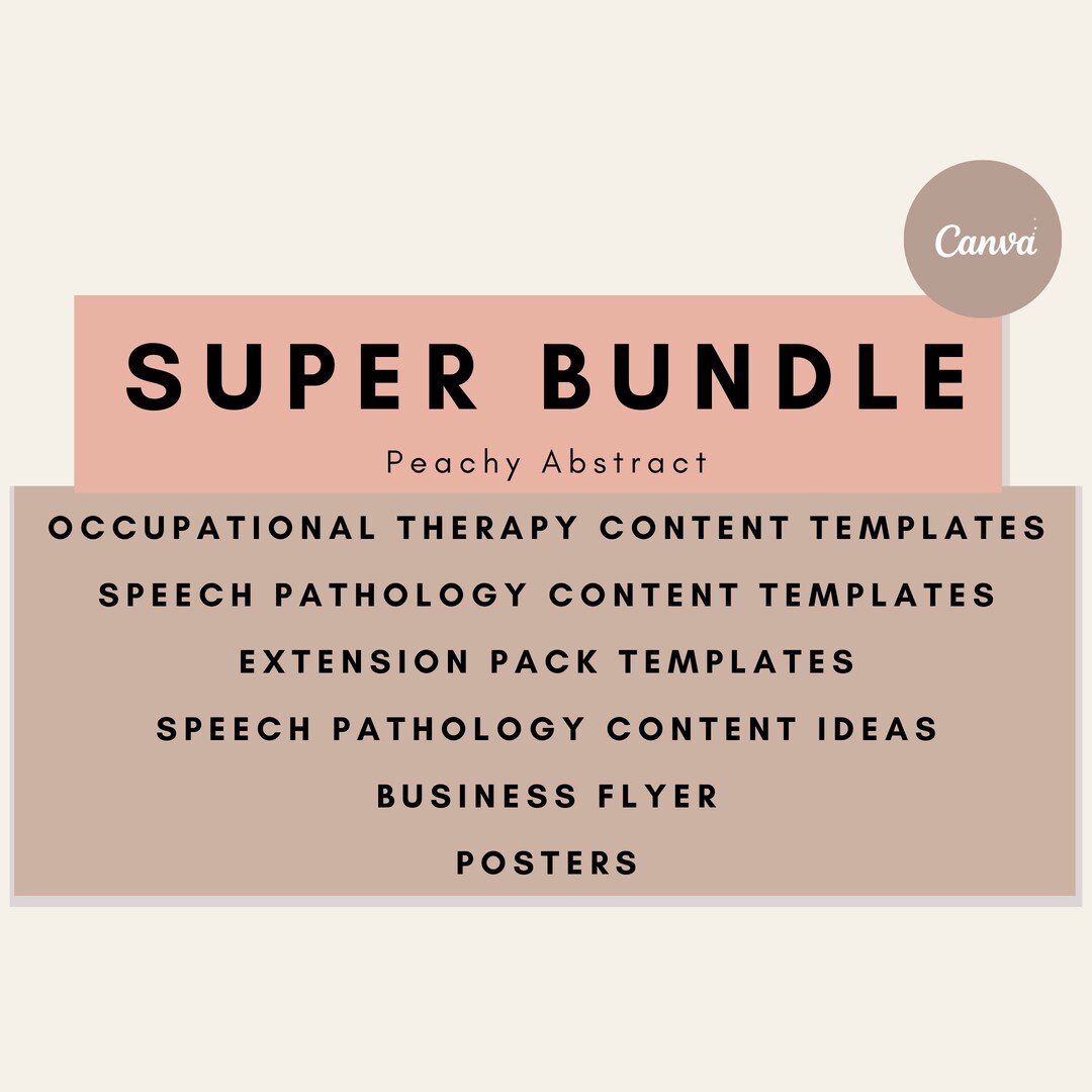 Peachy Abstract Super Bundle Social Media Templates Posters Small ...