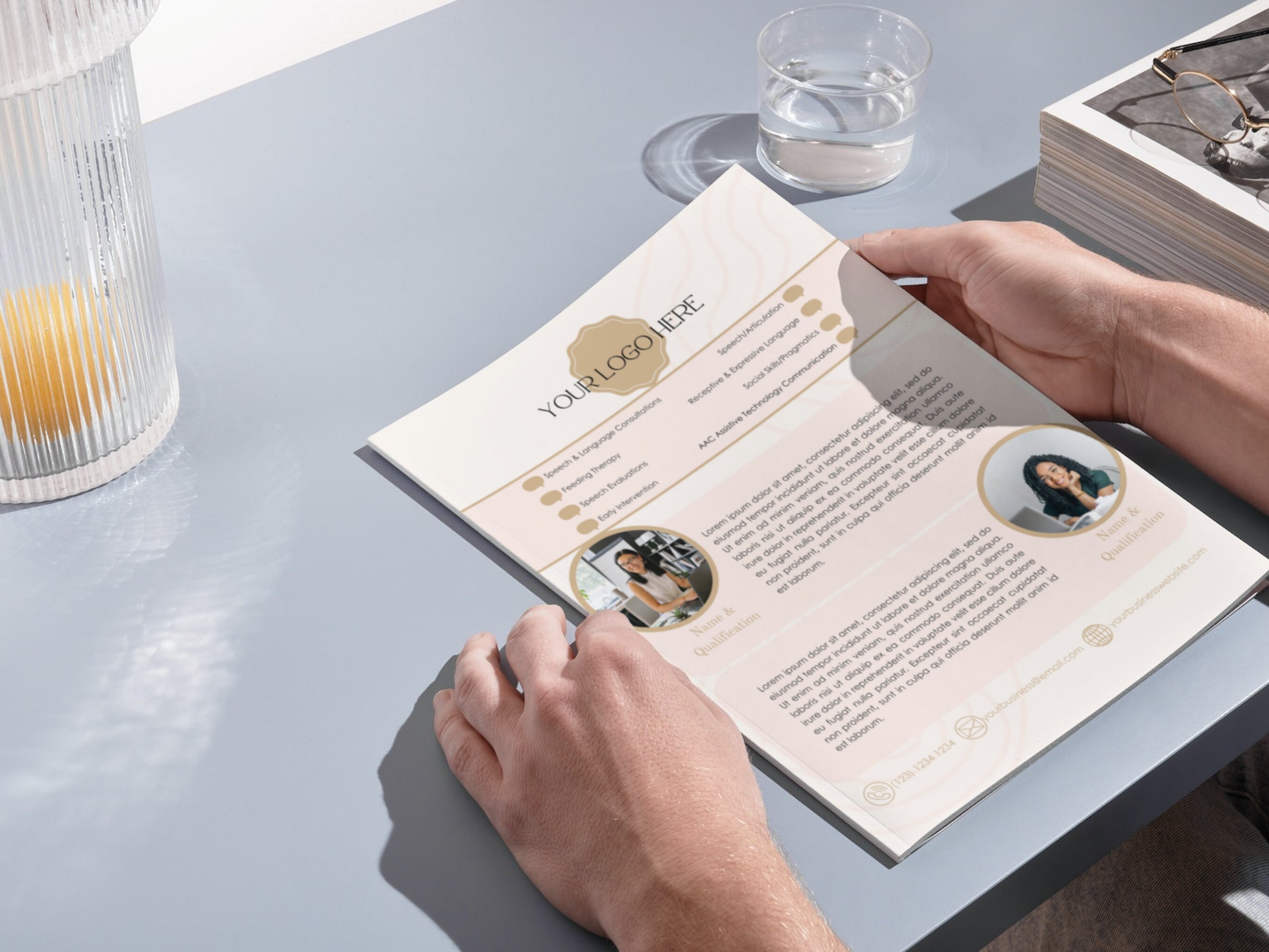 Small Therapy Business Flyer Speech Pathology Fully Editable Canva ...