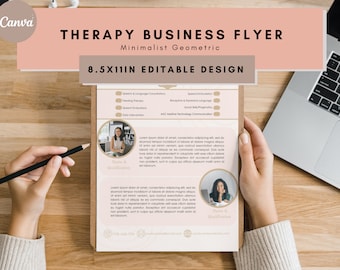 Small Therapy Business Flyer Speech Pathology Fully Editable Canva ...