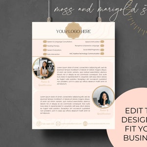 Small Therapy Business Flyer Speech Pathology Fully Editable Canva ...