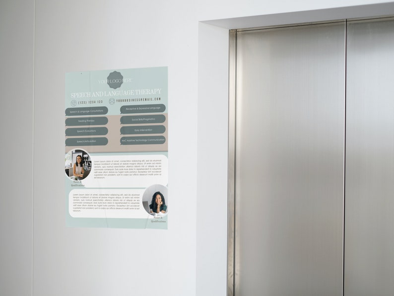 Small Therapy Business Flyer Speech Pathology Fully Editable Canva ...