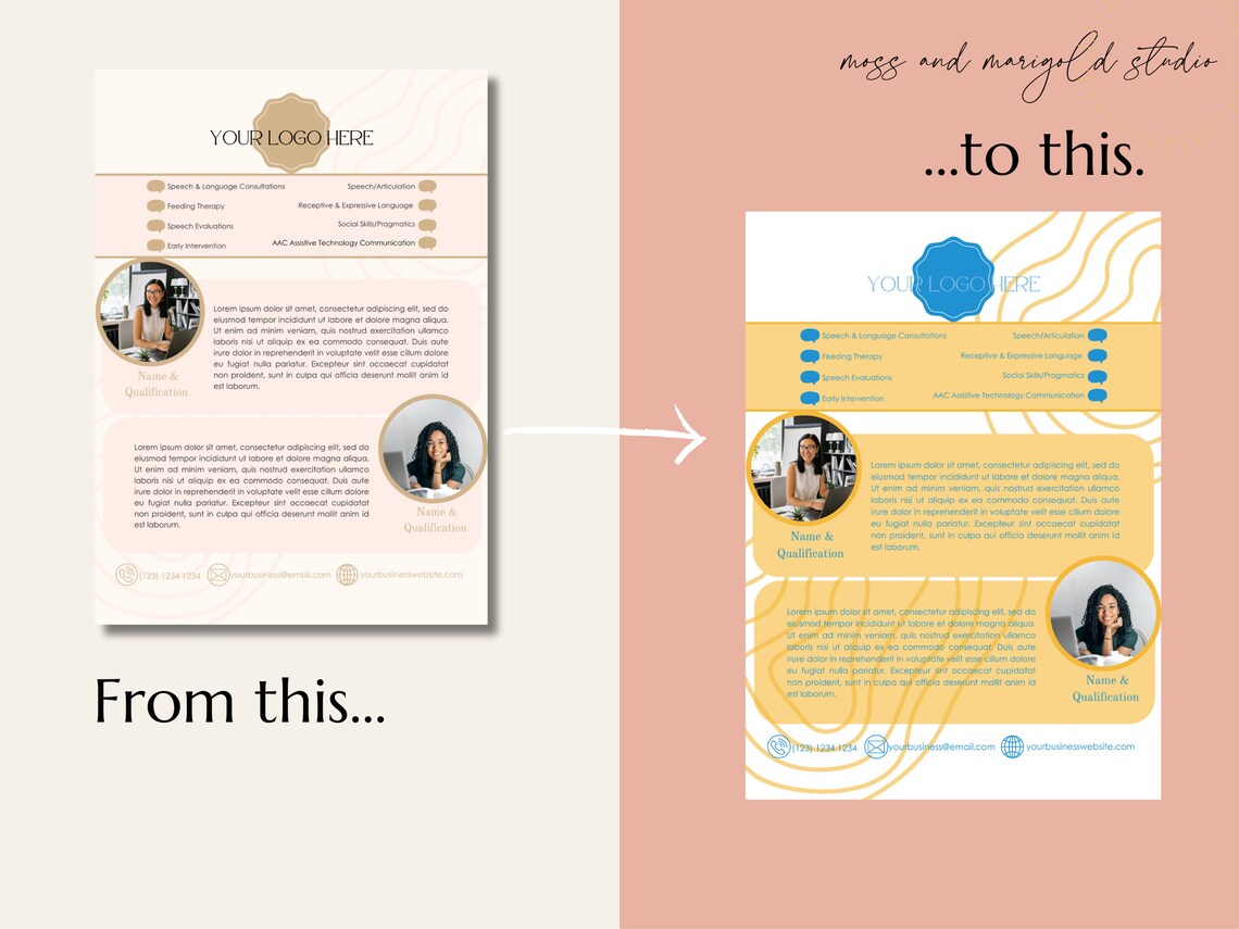 Small Therapy Business Flyer Speech Pathology Fully Editable Canva ...