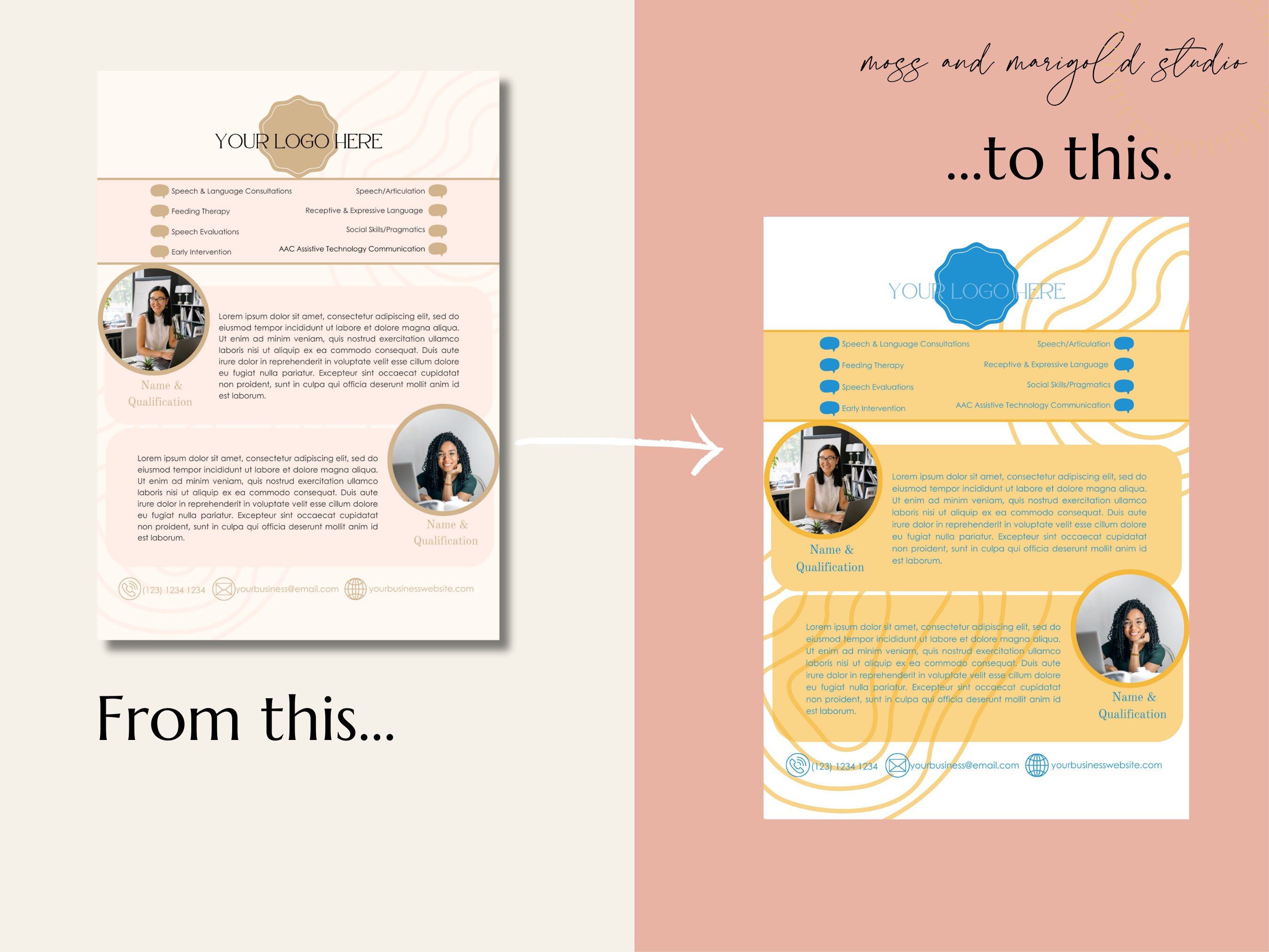 Small Therapy Business Flyer Speech Pathology Fully Editable Canva ...