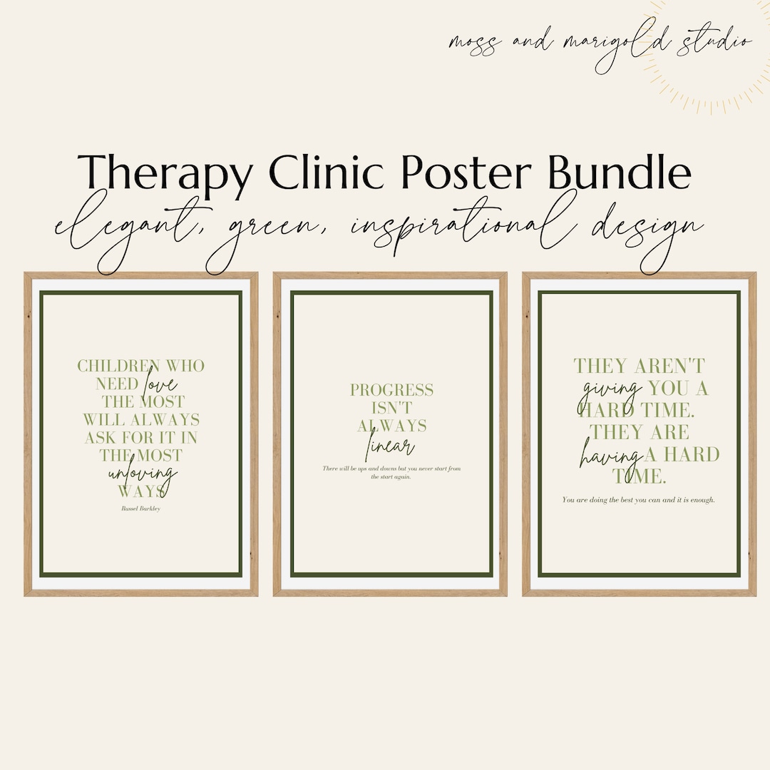 Digital Therapy Room Poster Bundle Clinic Space Décor Parent Children ...