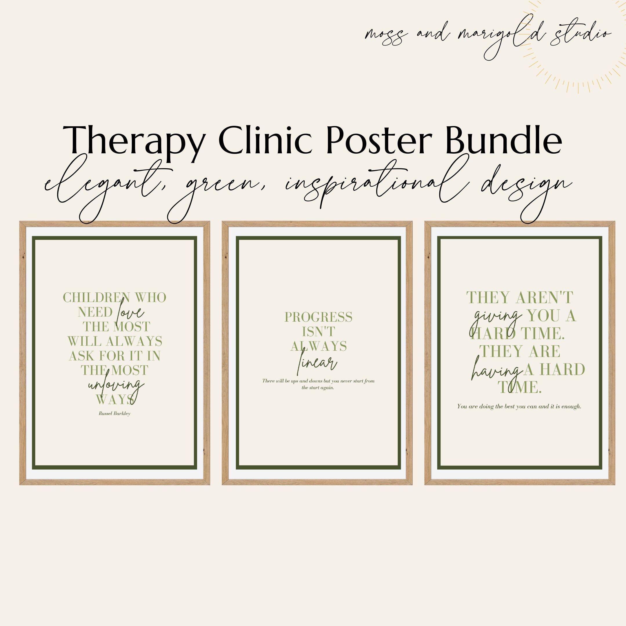 Digital Therapy Room Poster Bundle Clinic Space Décor Parent Children ...