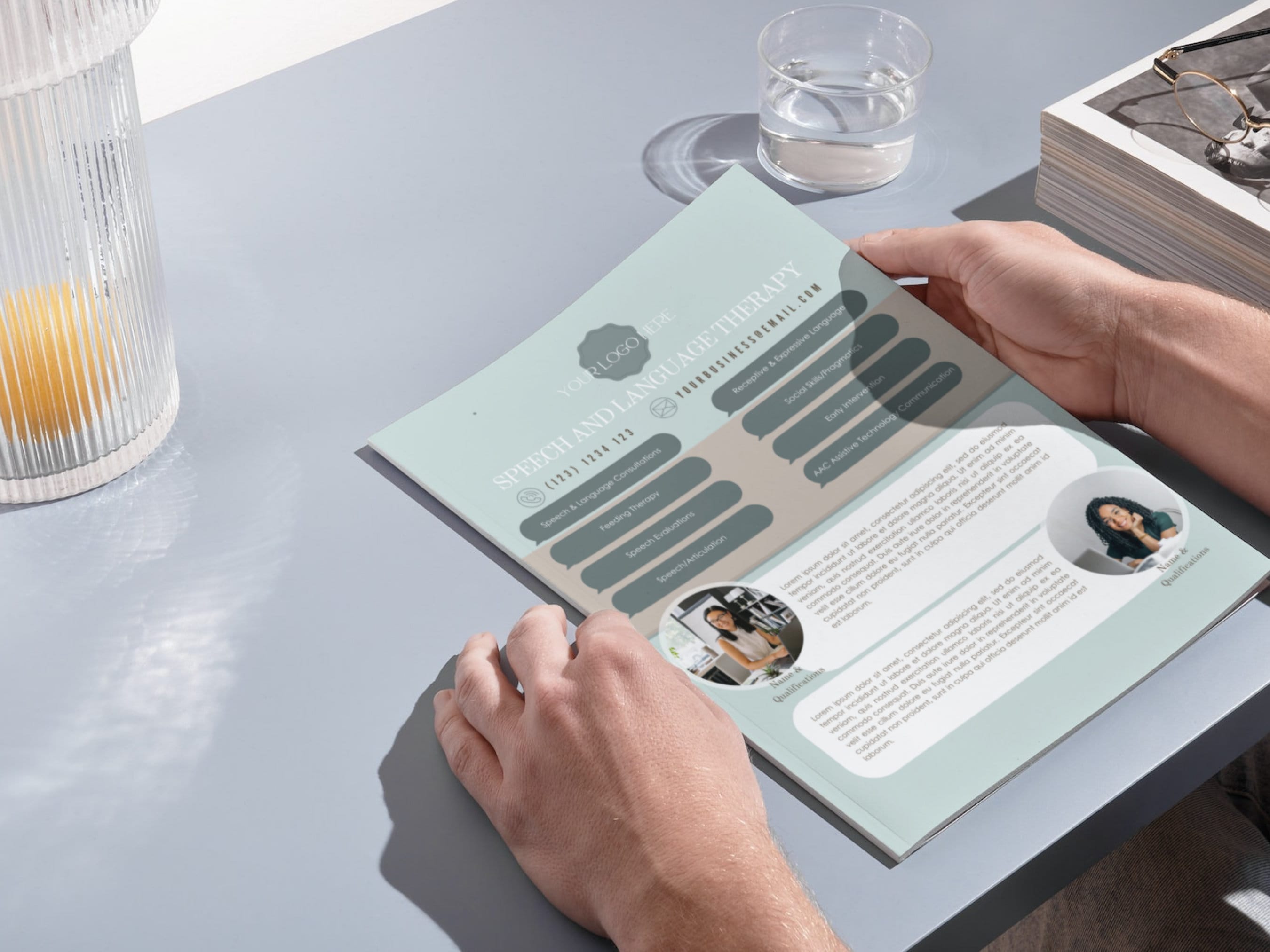 Small Therapy Business Flyer Speech Pathology Fully Editable Canva ...