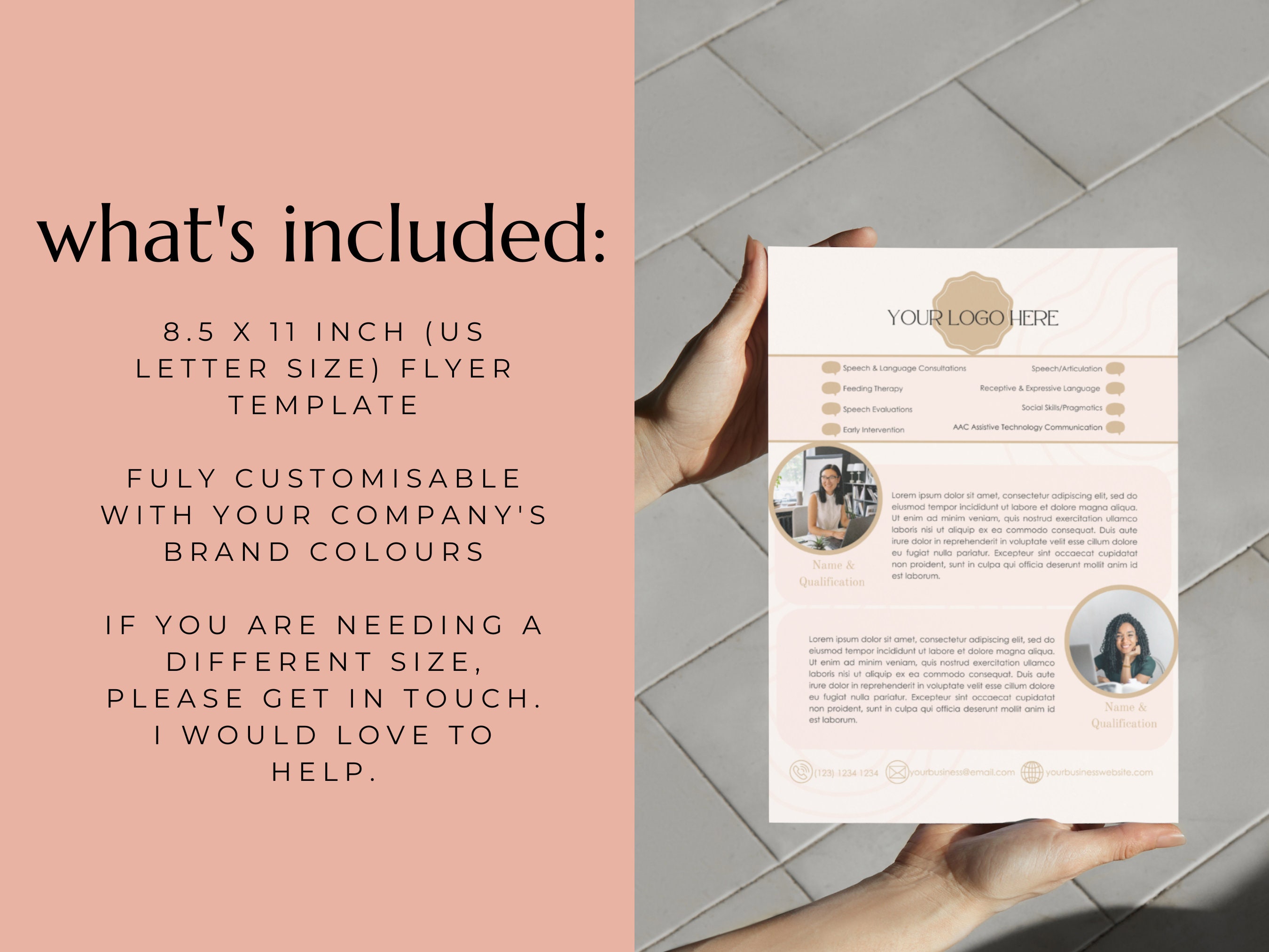 Small Therapy Business Flyer Speech Pathology Fully Editable Canva ...