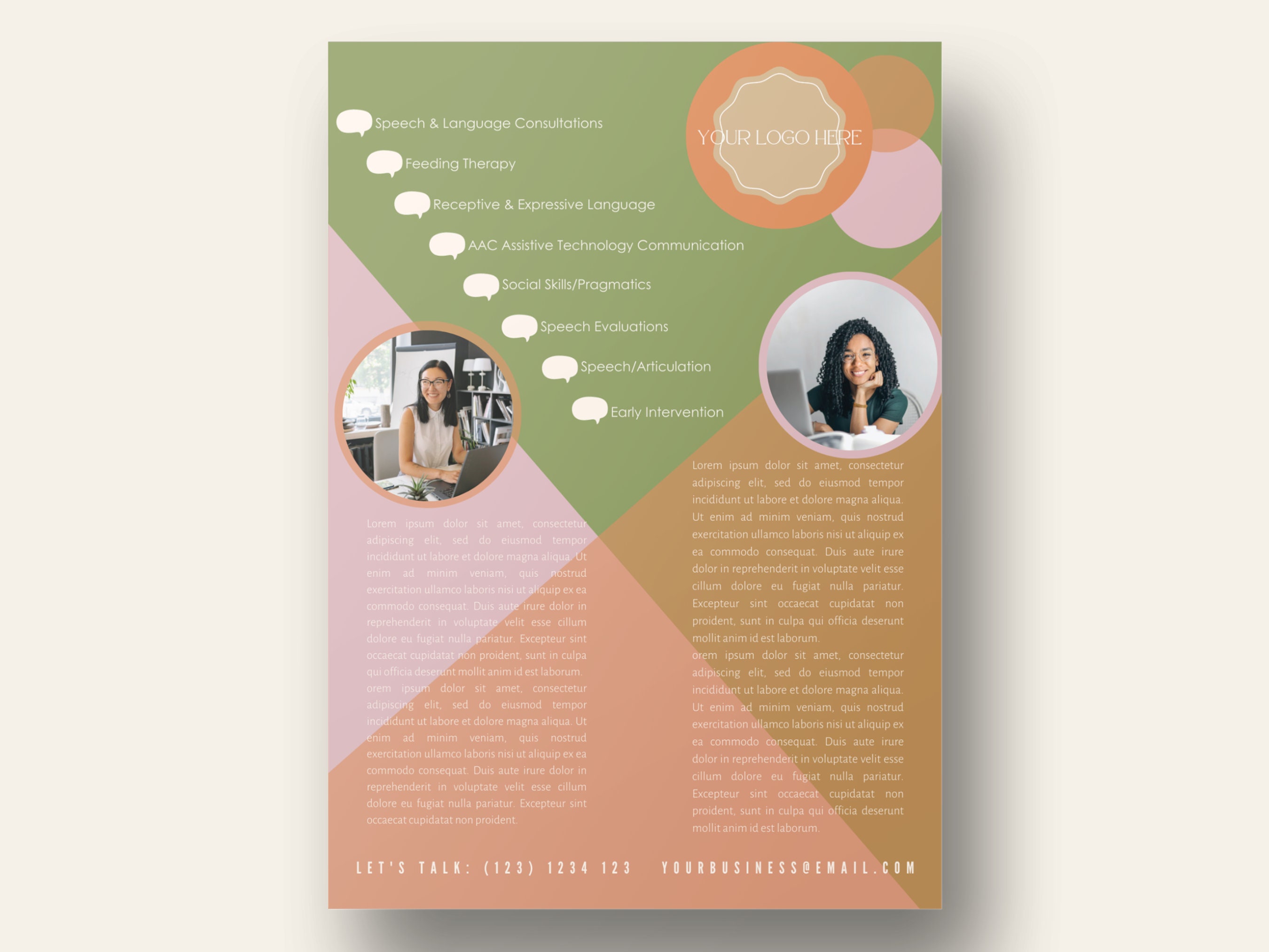 Therapy Business Flyer: Editable Speech Pathology Template (canva) - Etsy