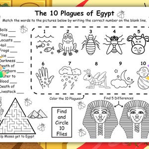 The 10 Plagues of Egypt Kids Activity Sheet, Bible Story Coloring ...