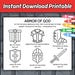 Armor of God Sunday School Bible Lesson Coloring Page for Kids ...