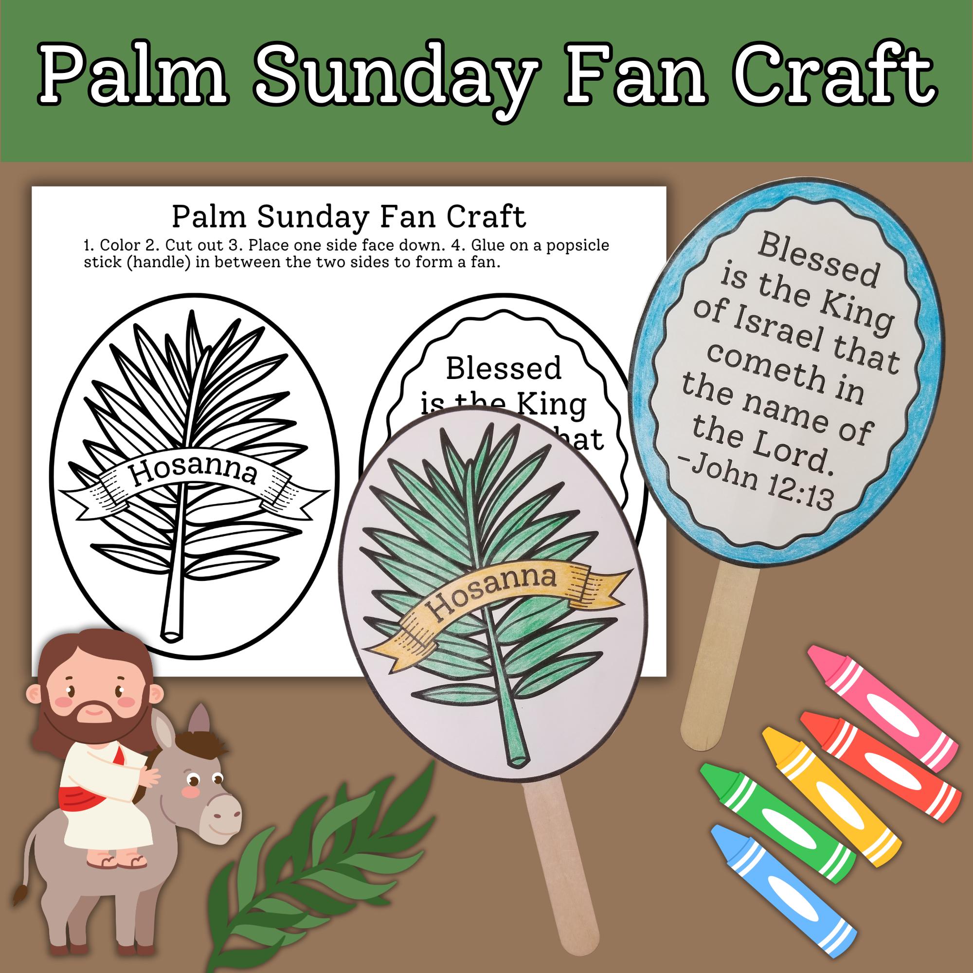 Palm Sunday Fan Craft for Kids Sunday School Bible Lesson, Palm Sunday ...