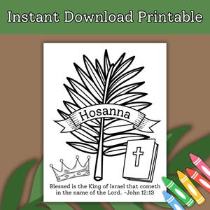 Palm Sunday Coloring Page for Kids Sunday School Bible Lesson, Hosanna ...