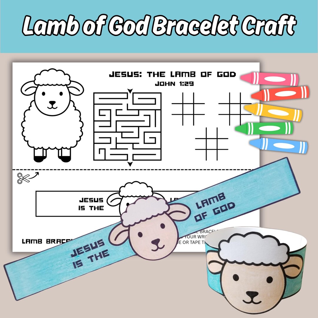 Jesus the Lamb of God Printable Paper Bracelet Craft Activity Sheet for ...