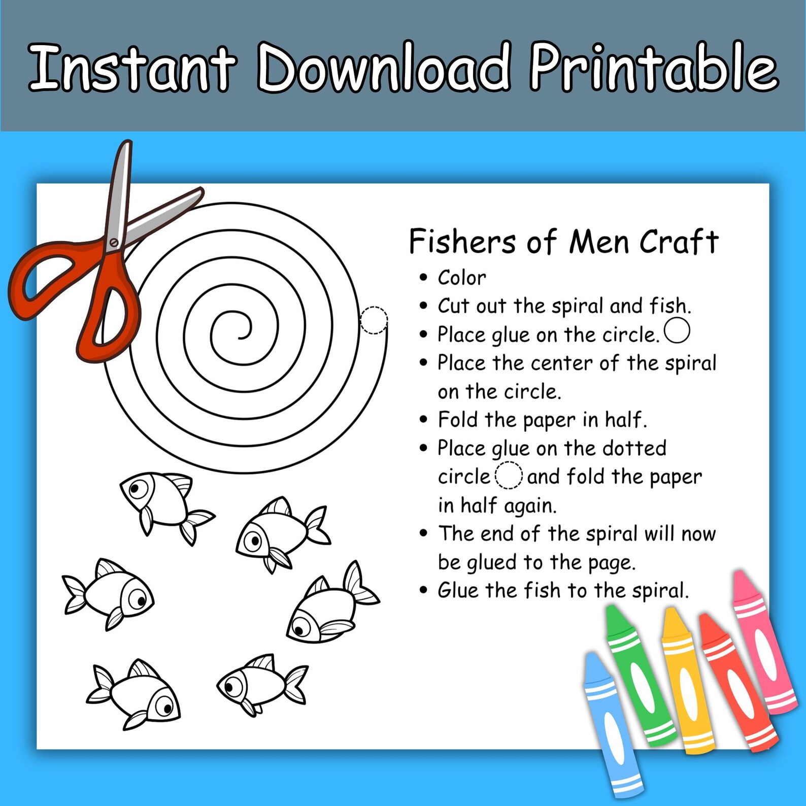 Fishers of Men Pop-up Bible Craft Printable for Kids Sunday School ...