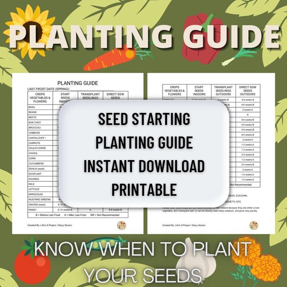 Planting Guide Seed Starting Guide | Etsy