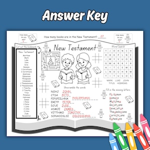 New Testament Books of the Bible Kids Activity Worksheet Printable ...