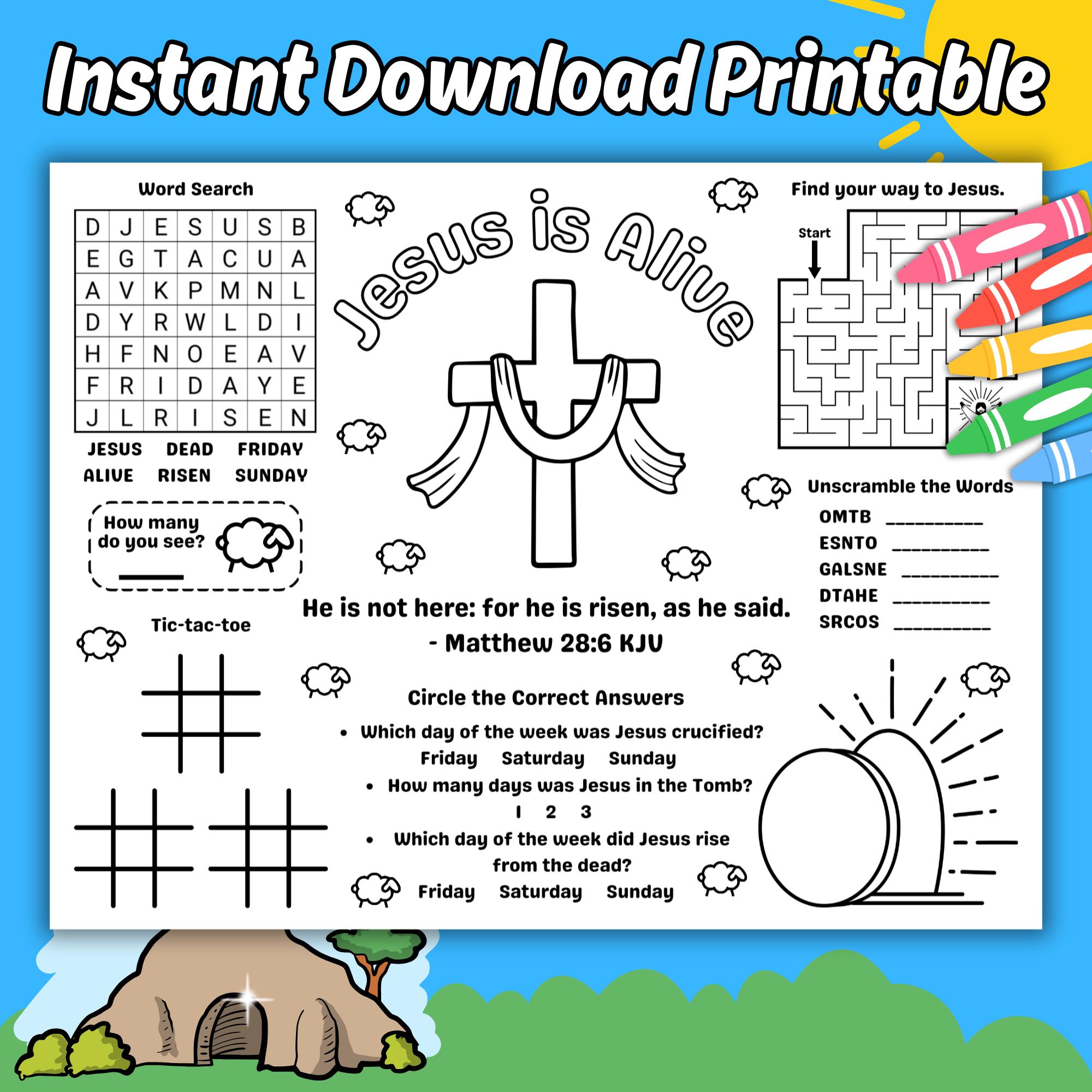 The Resurrection of Jesus Bible Story Lesson Printable Activity ...