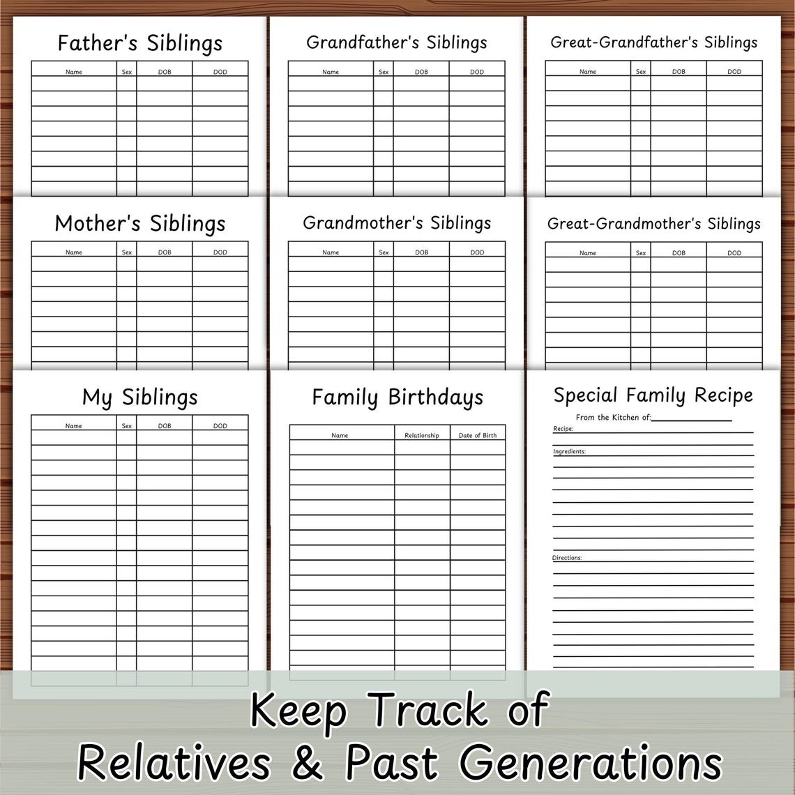 My Family Story Printable Legacy Journal, Family Tree Keepsake Journal ...
