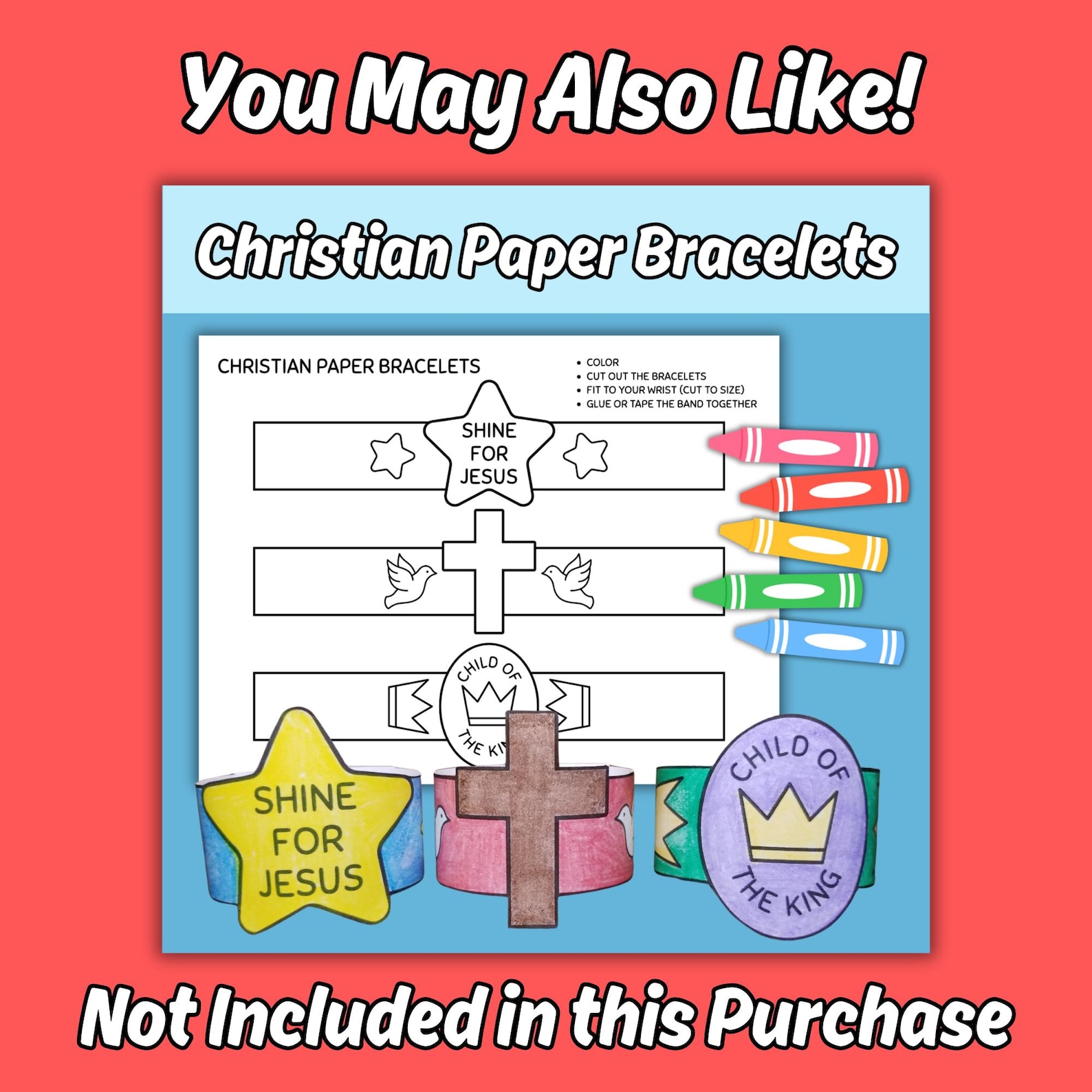 Jesus Printable Paper Bracelets Craft for Kids Sunday School Bible ...