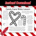 Candy Cane Bible Lesson Coloring Activity Worksheet for Kids, Jesus ...