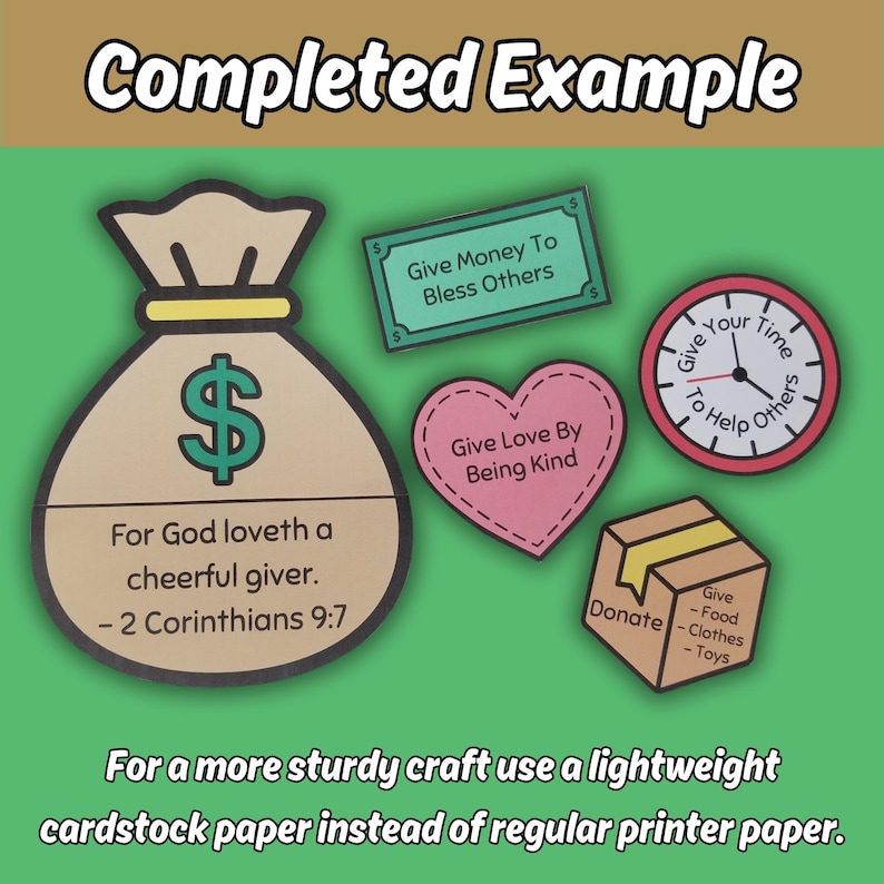 God Loves A Cheerful Giver Printable Bible Story Craft, Kids Christian ...