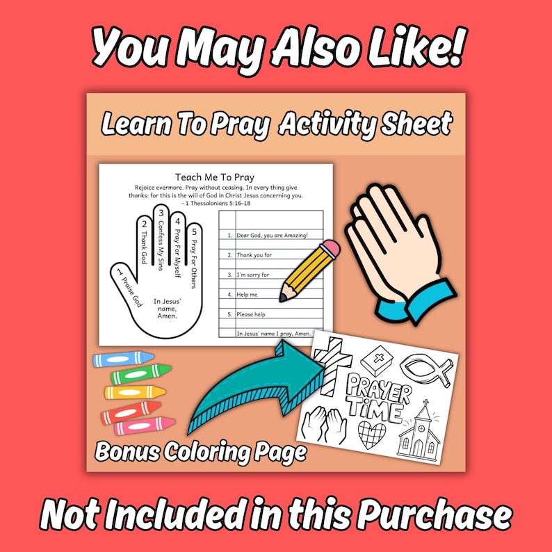 Prayer Bible Lesson Activity Sheet for Kids, When Should I Pray Sunday ...