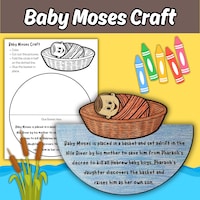 Baby Moses Craft, Nile River, Bible Activity for Kids, Old Testament ...