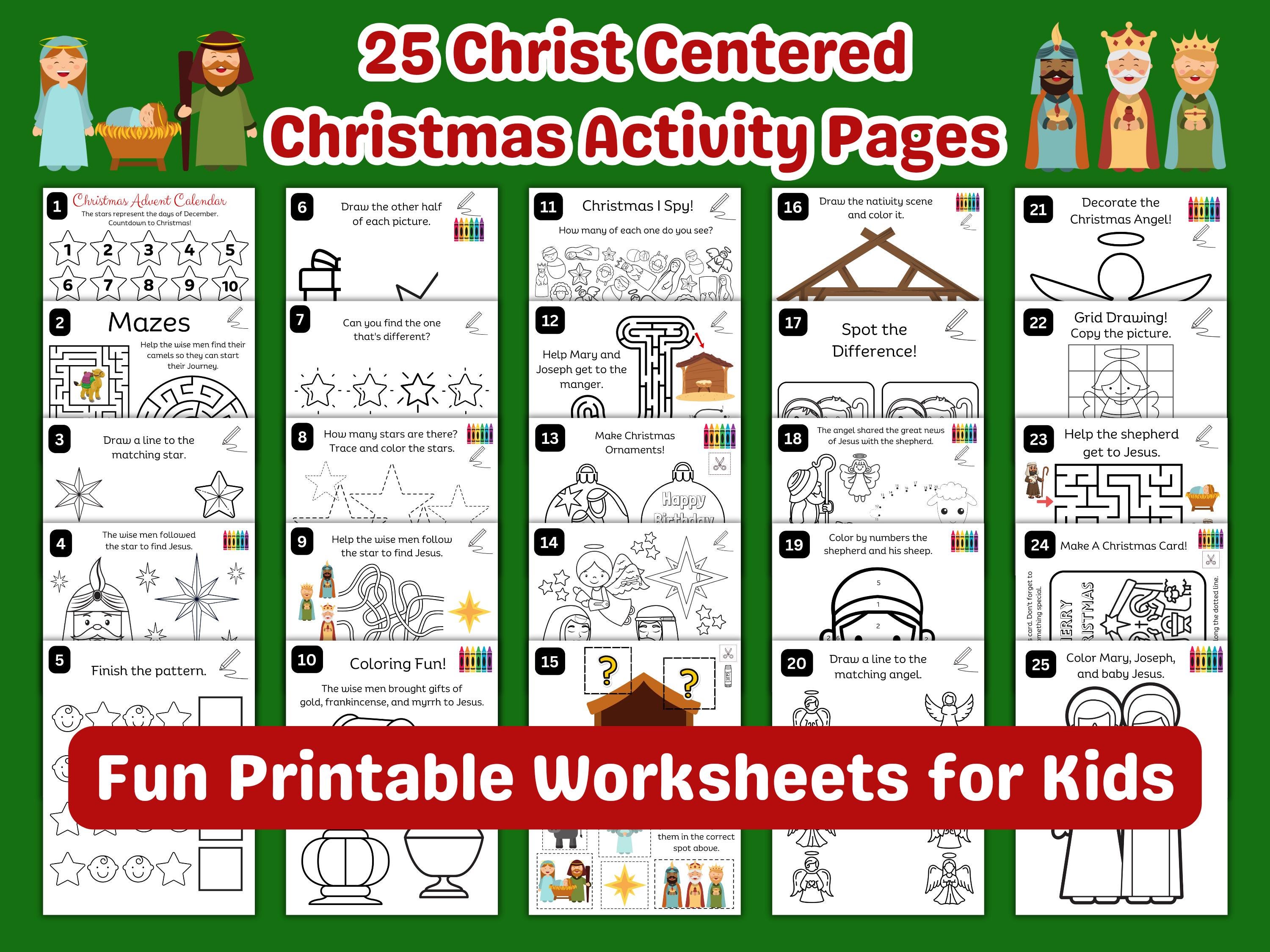 25 Christ Centered Christmas Activity Pages, Christ Centered Countdown ...