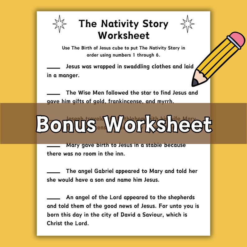 The Birth of Jesus Cube Craft Sunday School Church Lesson for Kids ...