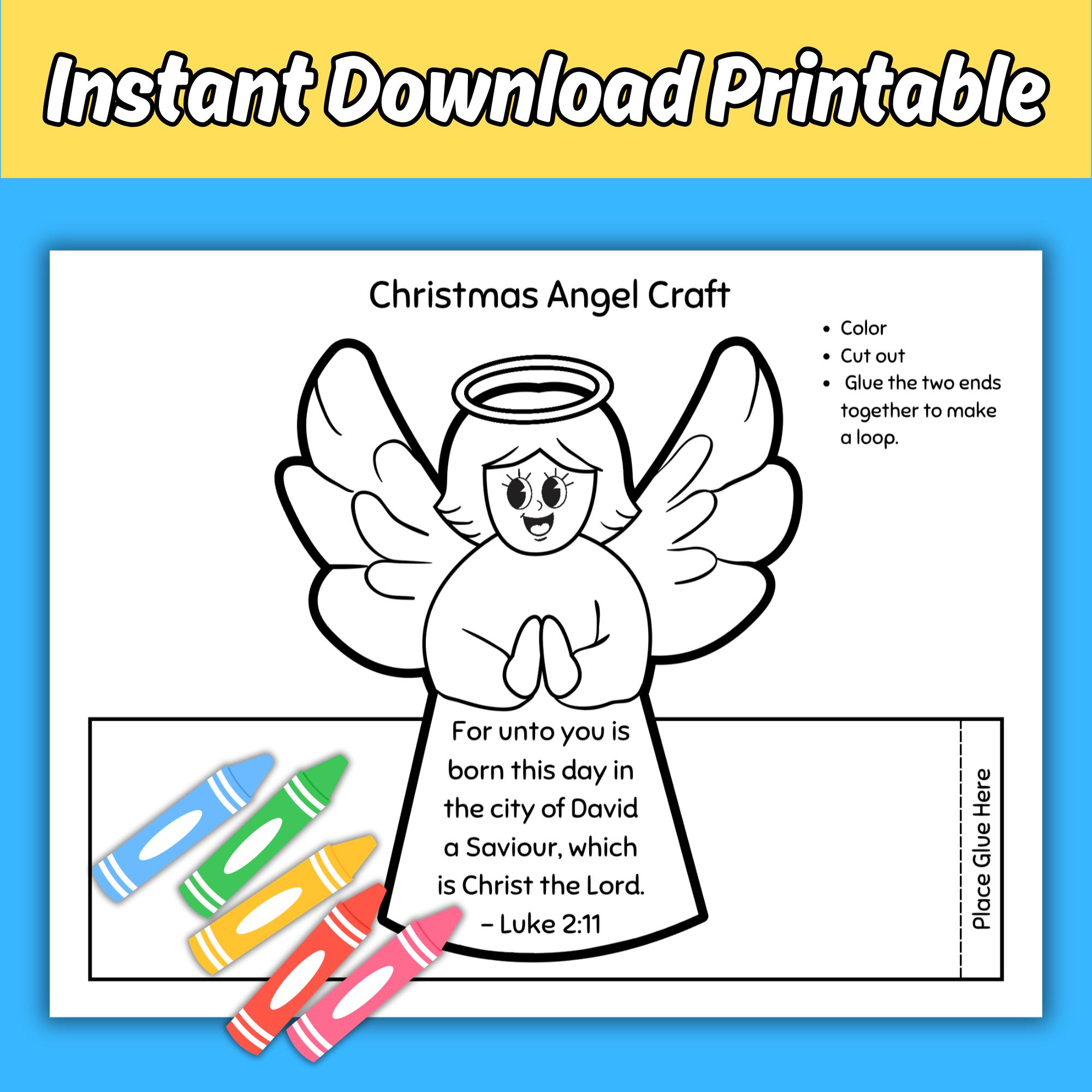 Christmas Angel Craft for Kids Sunday School Bible Lesson, Luke 2:11 ...