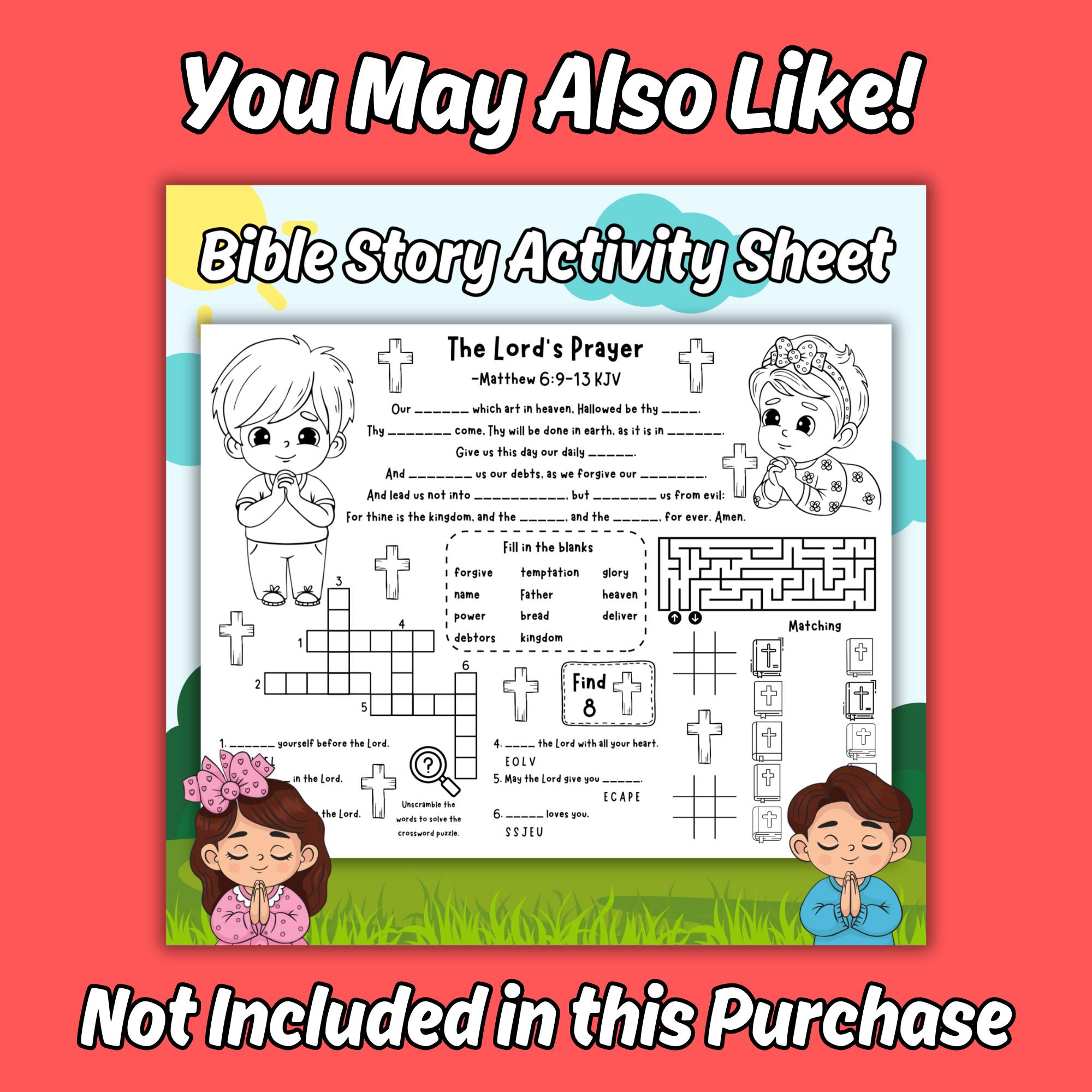 Prayer Bible Lesson Activity Sheet for Kids, When Should I Pray Sunday ...